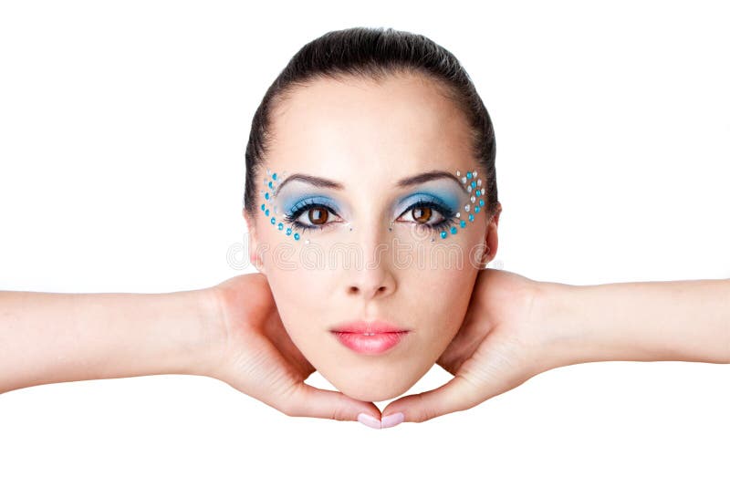 Beautiful Female Fashion Face Stock Image - Image of makeup ...