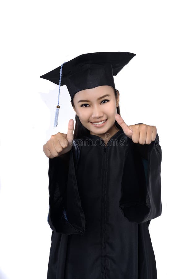 Beautiful female graduate stock image. Image of black - 34126733