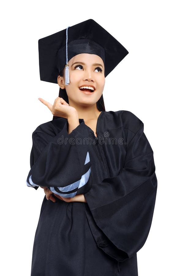 Beautiful female graduate stock image. Image of black - 34126739