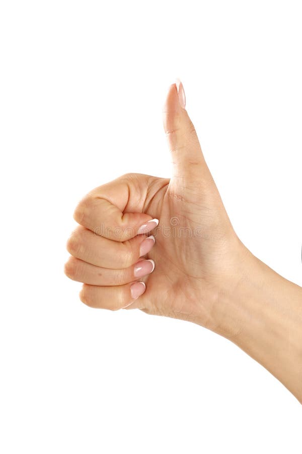Beautiful Female Hand Making Thumb Up Gesture Stock Image - Image of ...