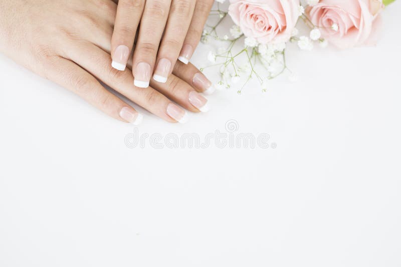 Beautiful Female Hands with Manicure Stock Image - Image of polish ...