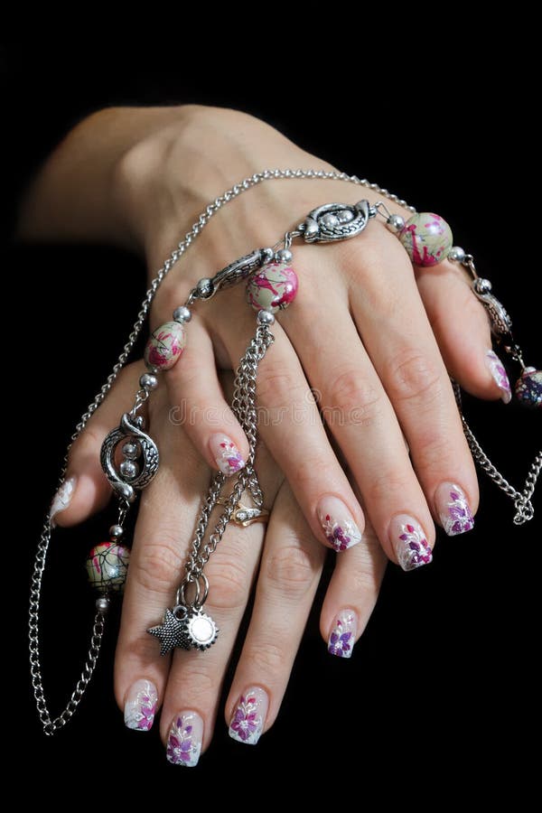 Beautiful Female Hands with Manicure Stock Image - Image of polish ...