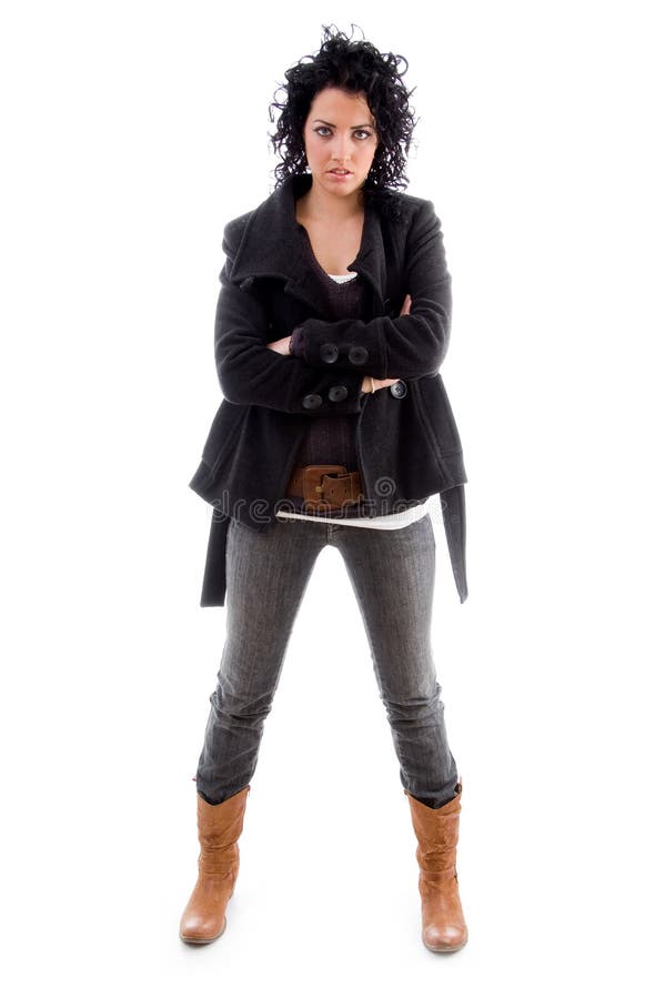 Beautiful Female Model in Standing Pose Stock Photo - Image of female ...