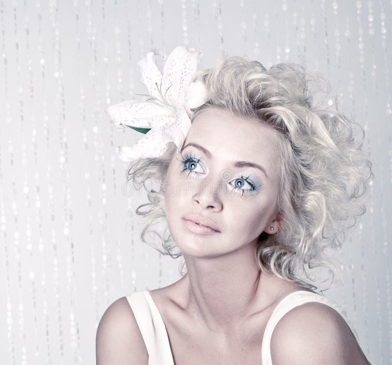 Beautiful Female with Original Make Up Stock Photo - Image of girl ...