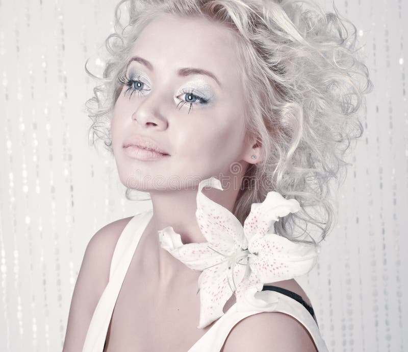 Portrait with an Original Make-up Stock Image - Image of female ...