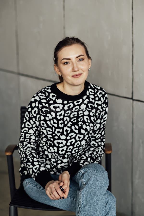 Beautiful Female Psychologist Sits on a Chair and Waits for a Client ...