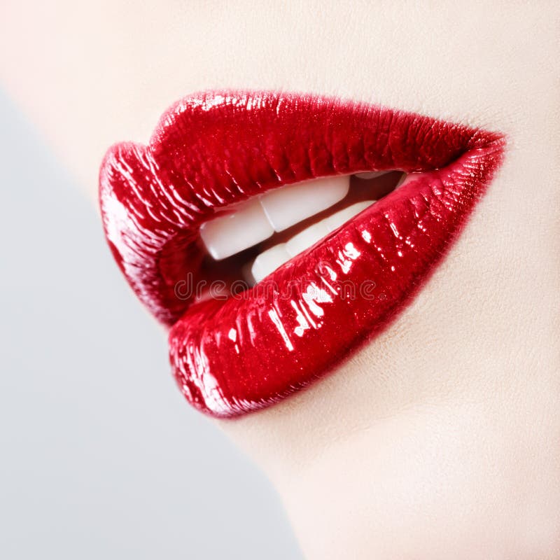 Red Lips stock photo. Image of makeup, closeup, exotic - 2240884