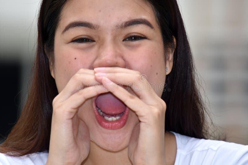 A Beautiful Female Shouting Stock Photo - Image of shouting, female ...