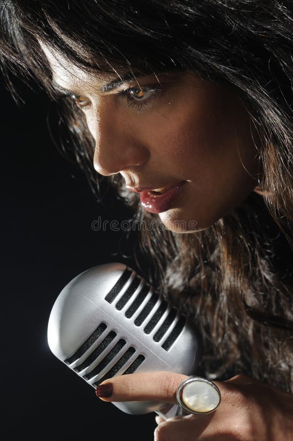 Beautiful female singer stock image. Image of girl, lady - 14195165