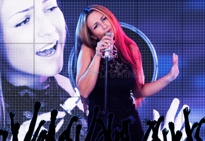 Beautiful female singer stock photo. Image of cheer, female - 57971172