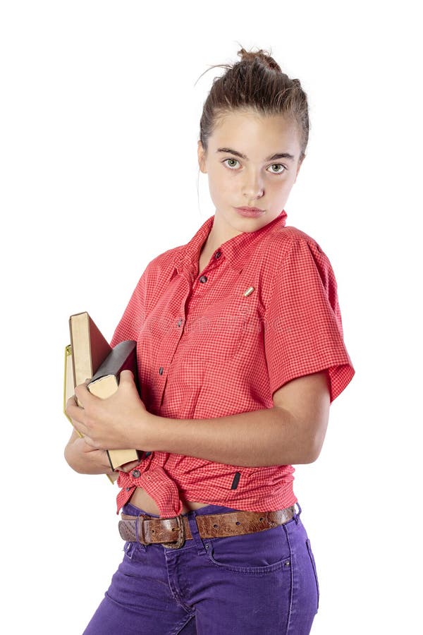 Beautiful Female Student with Some Books, Stock Photo - Image of ...