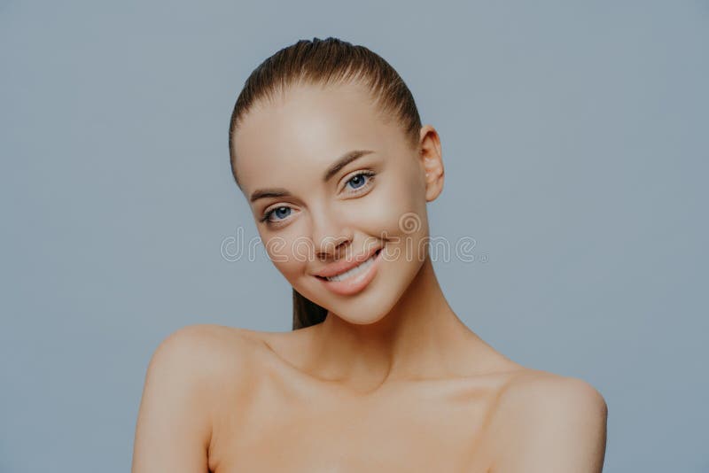 Beautiful Feminine Woman Gazes Sensual And Relaxed Takes Care Of