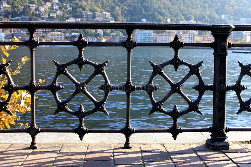 The Beautiful Fence in LAKE COMO, ITALY Stock Photo - Image of como ...