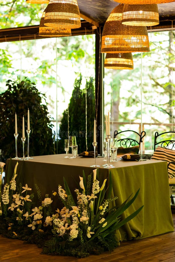 Beautiful and Festive Table Setting in Eco Style Stock Photo - Image of ...