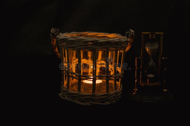 Beautiful Fiery Candle White Flashlight in a Large Photo Studio Stock ...