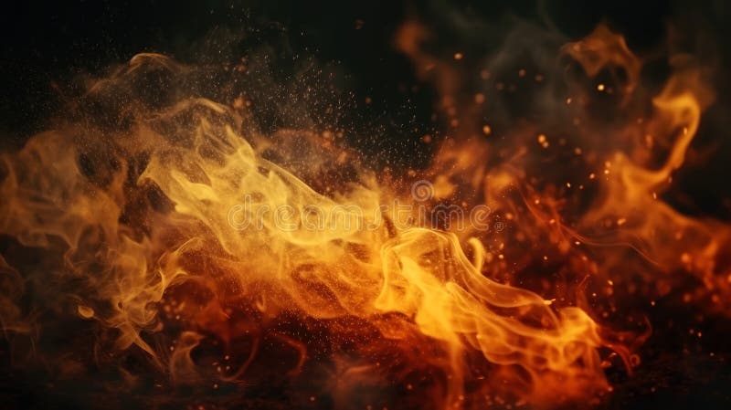 Beautiful Fire Background, Generative Ai. Stock Illustration ...
