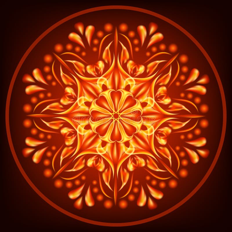 Fire mandala stock vector. Illustration of indian, fire - 50081462