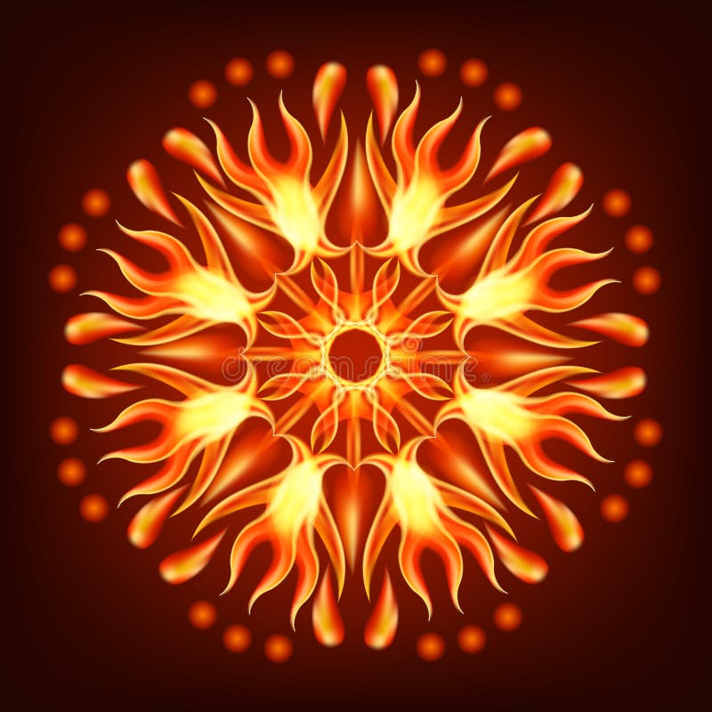Fire mandala stock vector. Illustration of indian, fire - 50081462