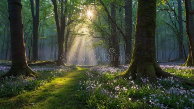 Beautiful Firefly in the Night at Nature Forest. Spring Banner, Spring ...