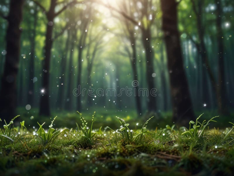 Beautiful Firefly in the Night at Nature Forest. Spring Banner, Spring ...