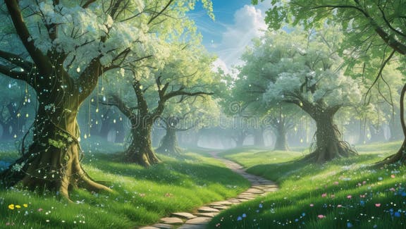 Beautiful Firefly in the Night at Nature Forest. Spring Banner, Spring ...