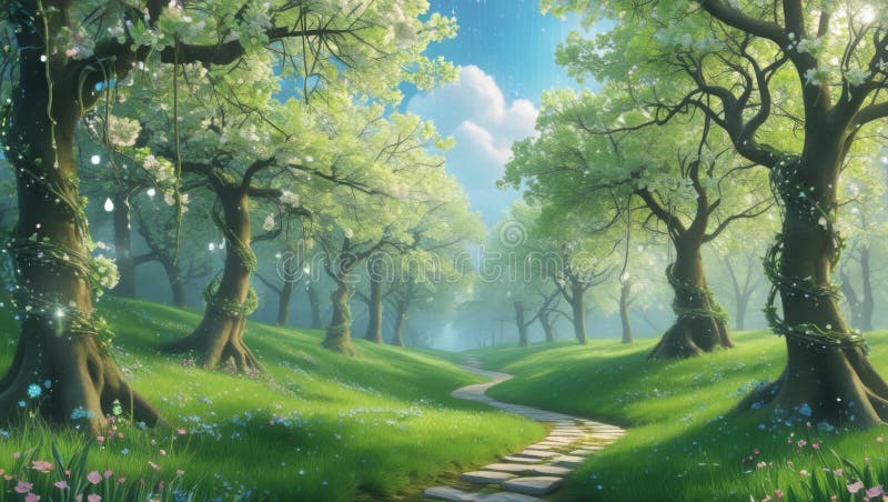 Beautiful Firefly in the Night at Nature Forest. Spring Banner, Spring ...