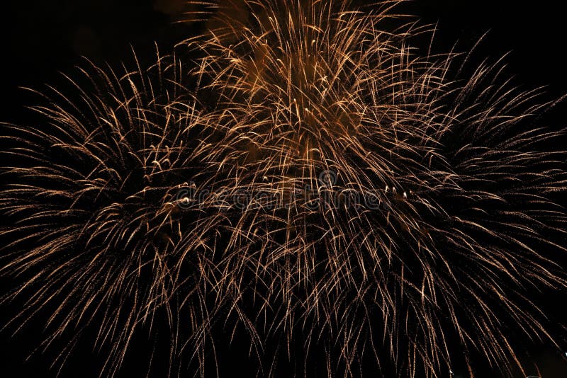 Beautiful Firework Lighting Up Night Sky Outdoors Stock Photo - Image ...