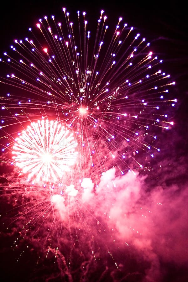 Purple fireworks stock image. Image of july, year, holiday - 6571111