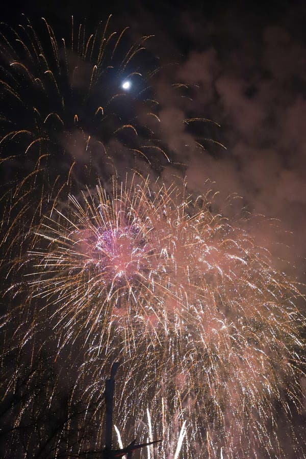 Fireworks of Different Colors and Shapes Exploding during Valencia ...