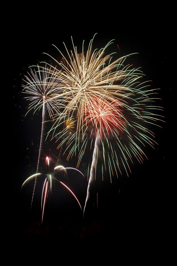 Beautiful Fireworks Display Lights Up the Night Time Sky Stock Image ...