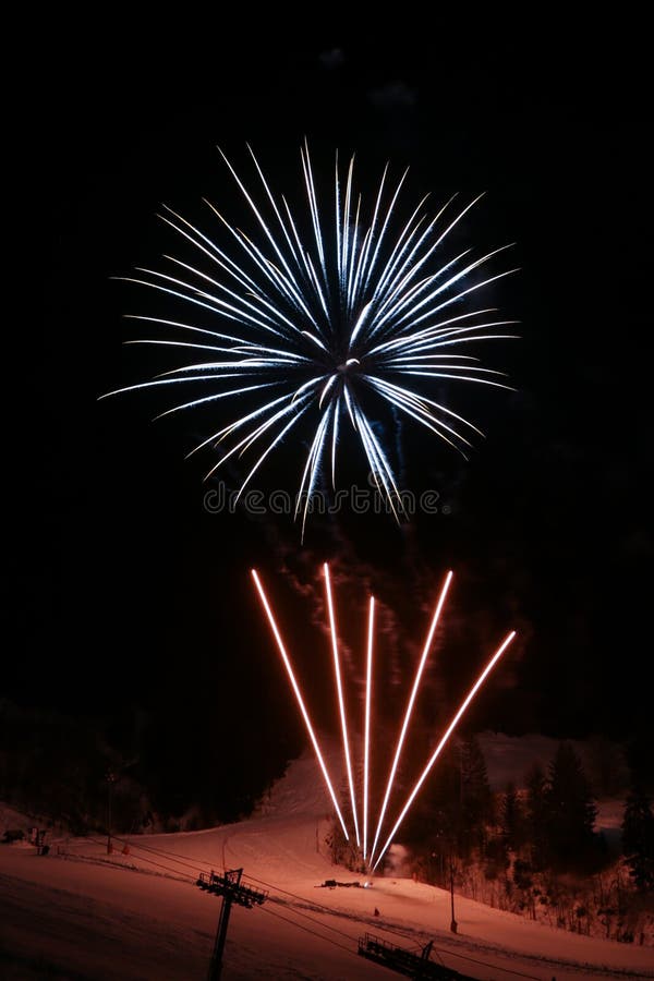 Beautiful Fireworks Explosion Stock Illustration - Illustration of ...