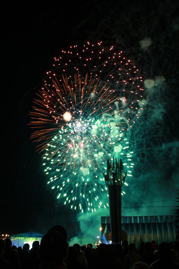 Beautiful Fireworks. Light Up the Sky, Celebration Fireworks Stock ...