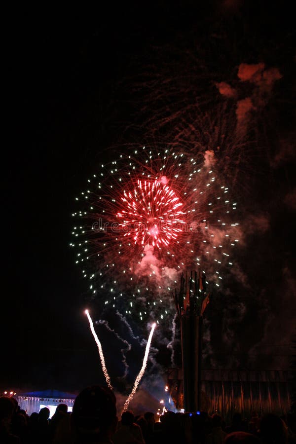Beautiful Fireworks. Light Up the Sky, Celebration Fireworks Stock ...