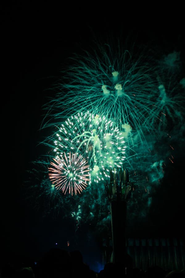 Beautiful Fireworks. Light Up the Sky, Celebration Fireworks Stock ...