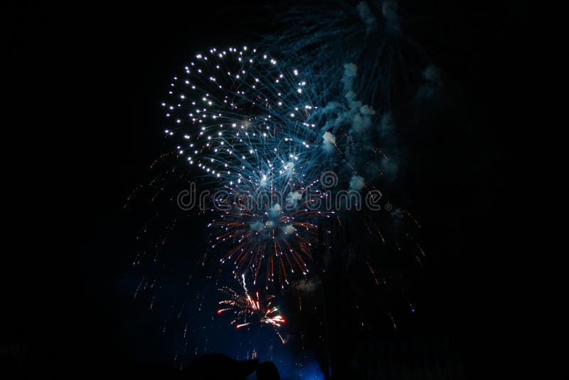 Beautiful Fireworks. Light Up the Sky, Celebration Fireworks Stock ...