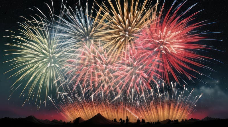 Dramatic Fireworks Stock Illustrations – 377 Dramatic Fireworks Stock ...