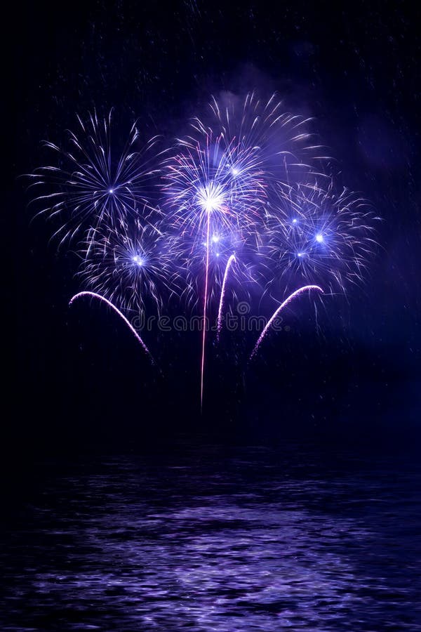 Beautiful Fireworks in the Night Sky Stock Image - Image of dark ...