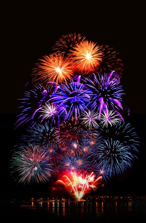 Beautiful Fireworks in Night Sky Stock Image - Image of freedom, lazuli ...