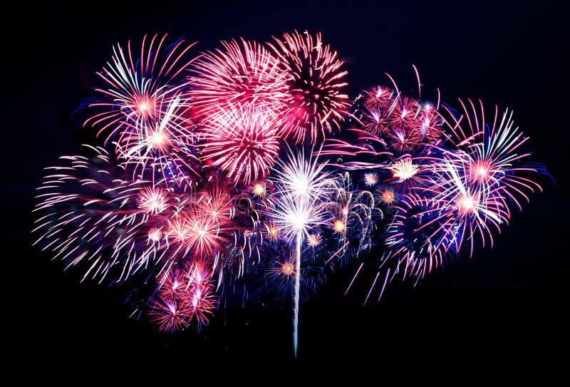 Beautiful Fireworks in Night Sky Stock Photo - Image of independence ...