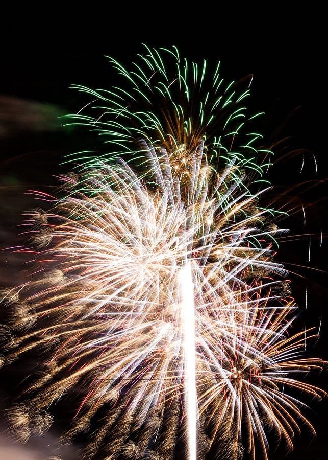 Beautiful Fireworks in Night Sky for New Year Stock Image - Image of ...