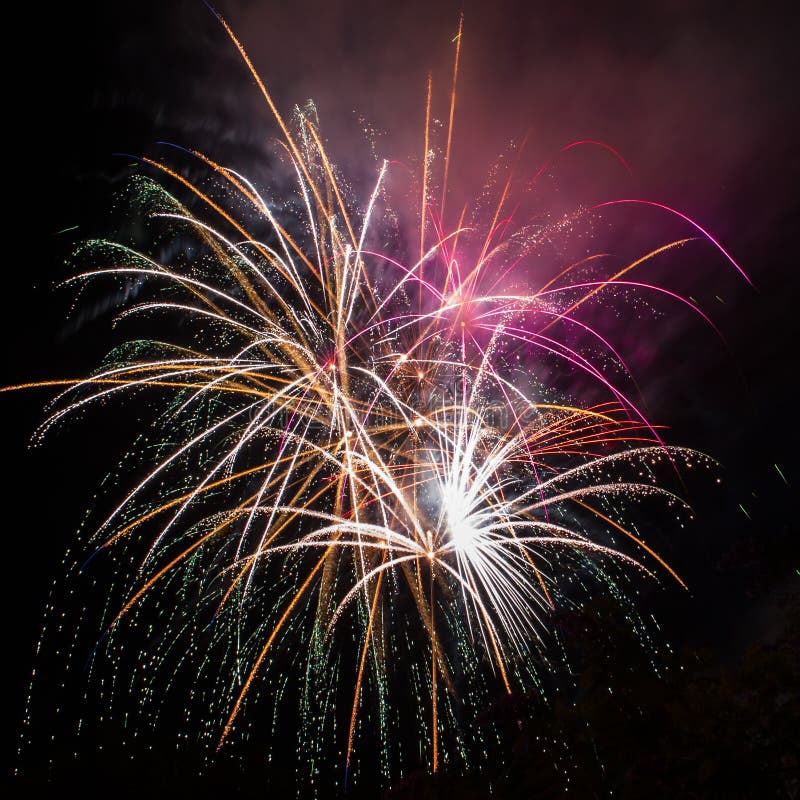 Beautiful Fireworks at Night Stock Image - Image of night, event: 35736251