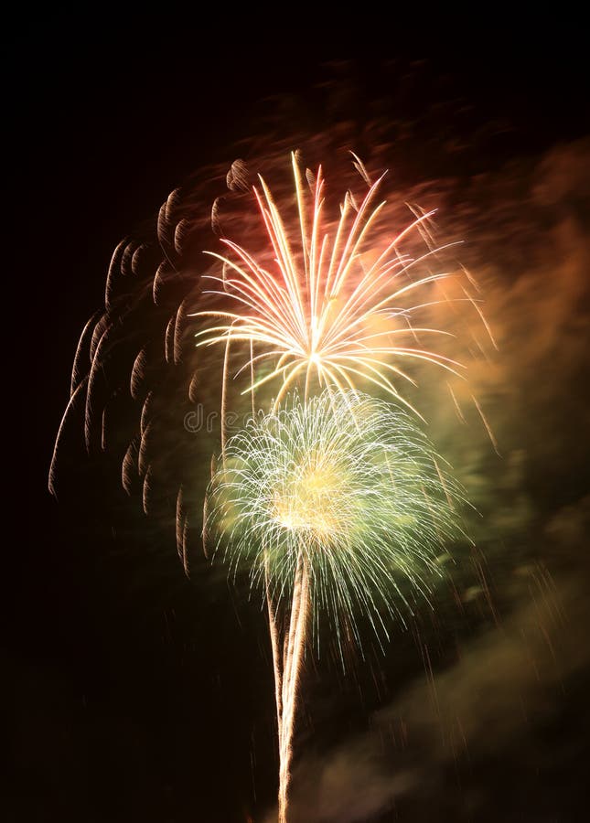 Beautiful Fireworks Over Sky Stock Image - Image of celebration, happy ...