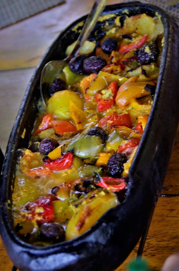Beautiful Fish Dish Painted on the Tile on the Table Stock Photo ...
