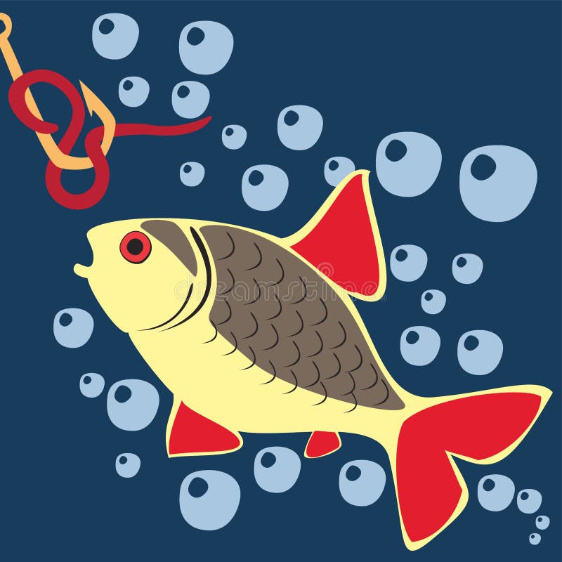 Beautiful Fish. Pattern Fishing. Beautiful Summer Hobby. Vector Poster ...