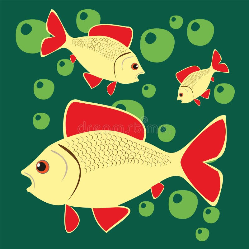 Beautiful Fish. Pattern Fishing. Beautiful Summer Hobby. Vector Poster ...