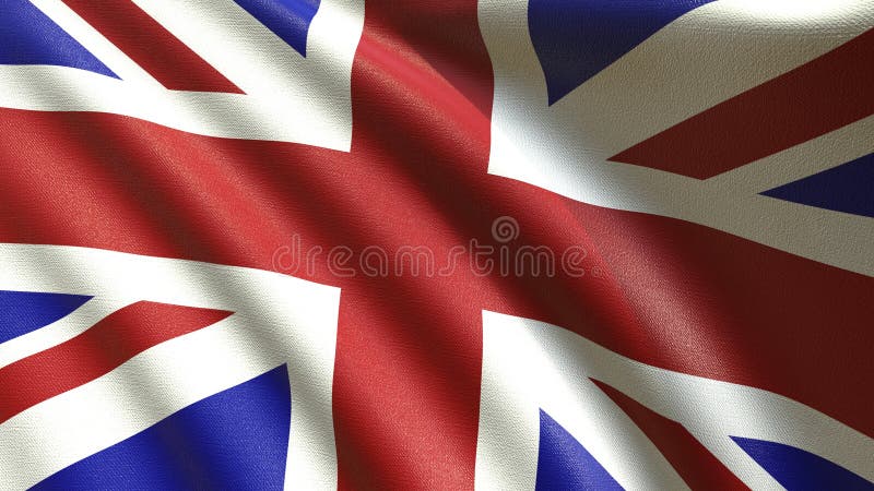 Beautiful Flag of the United Kingdom Waving in the Wind 3d-rendering ...