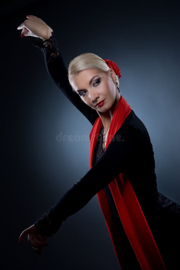 Beautiful Flamenco Dancer in Red Dress Stock Image - Image of lifestyle ...