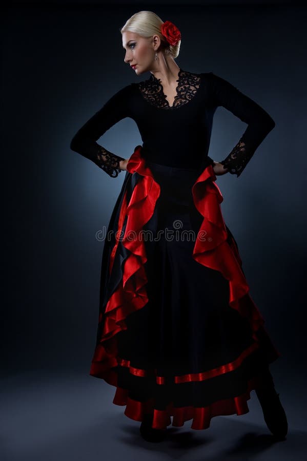 Beautiful flamenco dancer stock image. Image of female - 12113631
