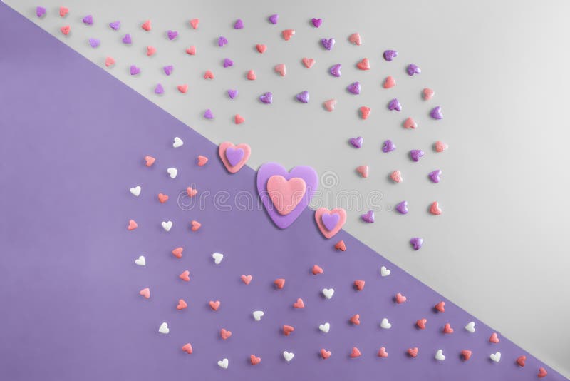 Beautiful Flat Lay Pattern of Hearts with Three Hearts Stock Image ...