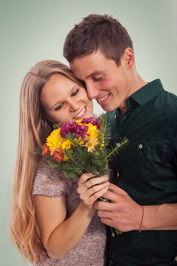 Beautiful Flirting Couple in Love Stock Photo - Image of cute, couple ...